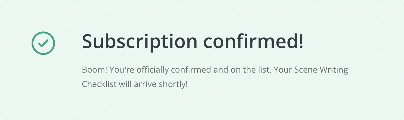 Subscription Confirmed! | Story Grid